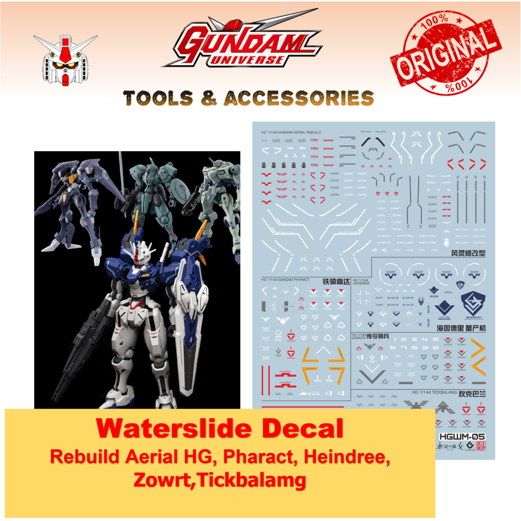 Evo Waterslide Decal Gundam HG 1/144 Aerial Rebuild/Pharact/Heindree ...