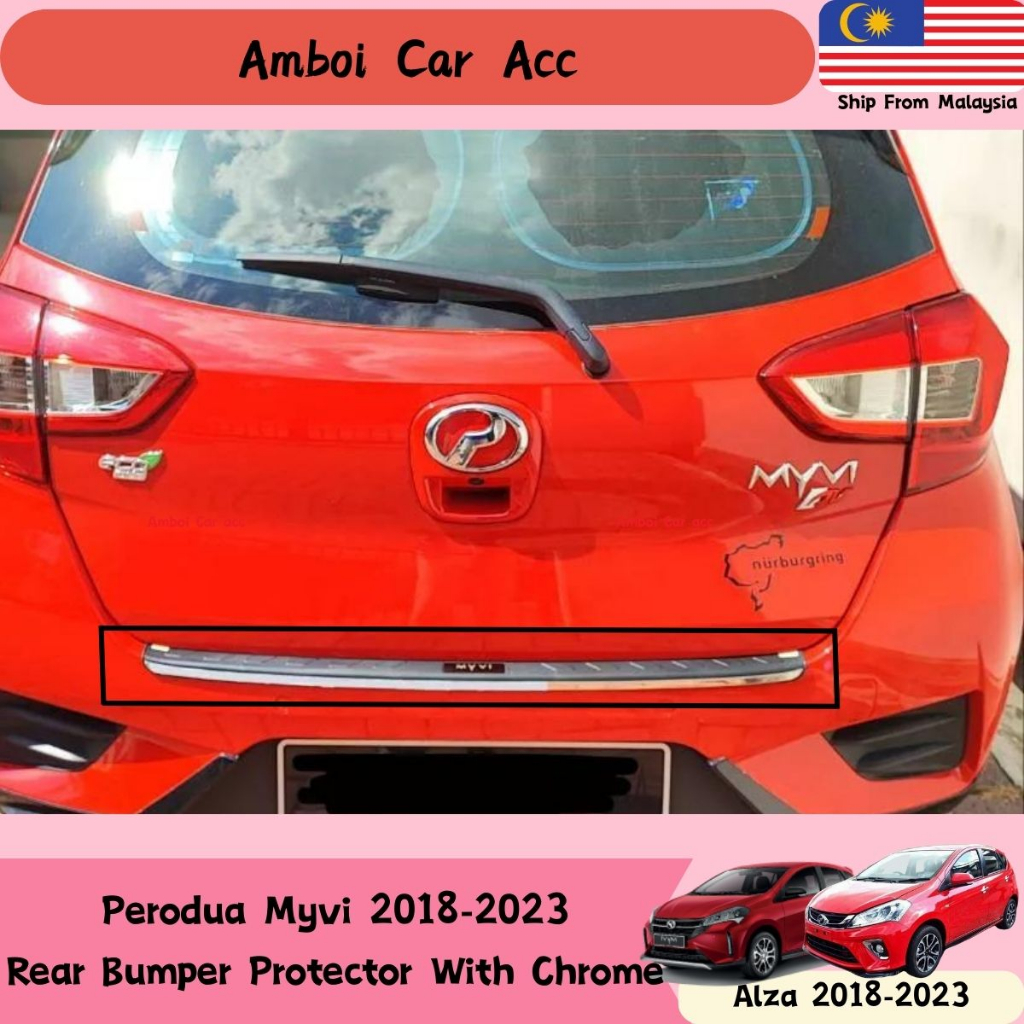 Perodua Myvi 2018-2023 Rear Bumper Guard Rear Bumper Protector With ...