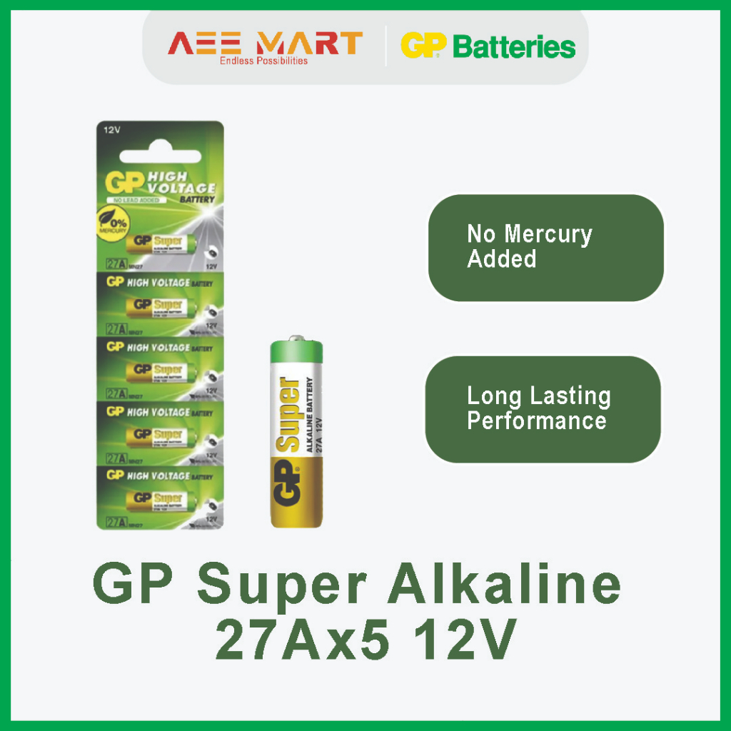 (Original) GP 23A / 27A 12V Super High Voltage Alkaline Battery (1 / 5pcs) Remote Control ...
