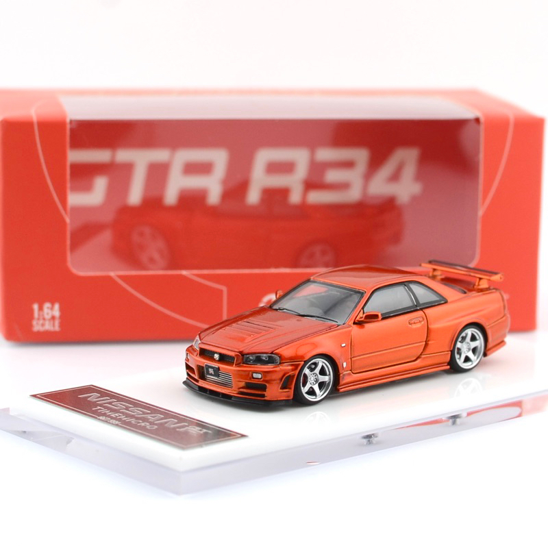 TIME MICRO 1/64 NISSAN GT-R R34 ORANGE METALLIC OPENABLE HOOD | Shopee ...