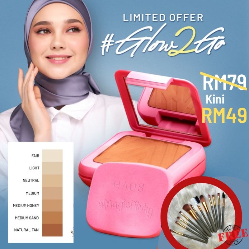 Makeup Foundation Compact Powder Magic Pinky Bedak Viral Haus Cosmetics ...