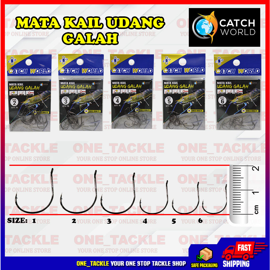 Mata kail udang galah prawn hook catch world ringed hook | Shopee Malaysia