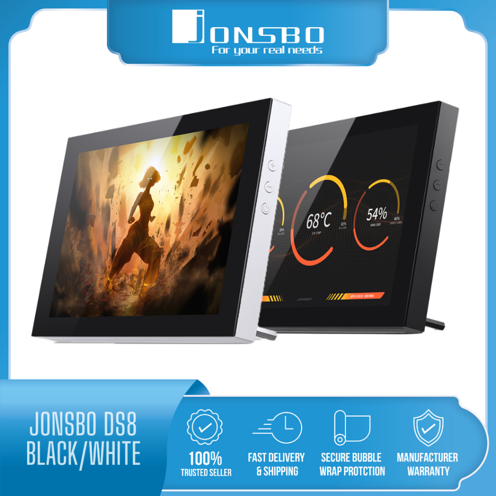 [White & Black] Jonsbo DS8 IPS 8-inch Screen Monitor for D31 D41 Screen | Shopee Malaysia