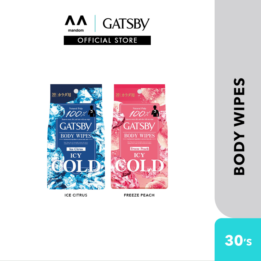 GATSBY Ice-Type Deodorant Body Wipes - Ice Citrus/Freeze Peach (30's ...
