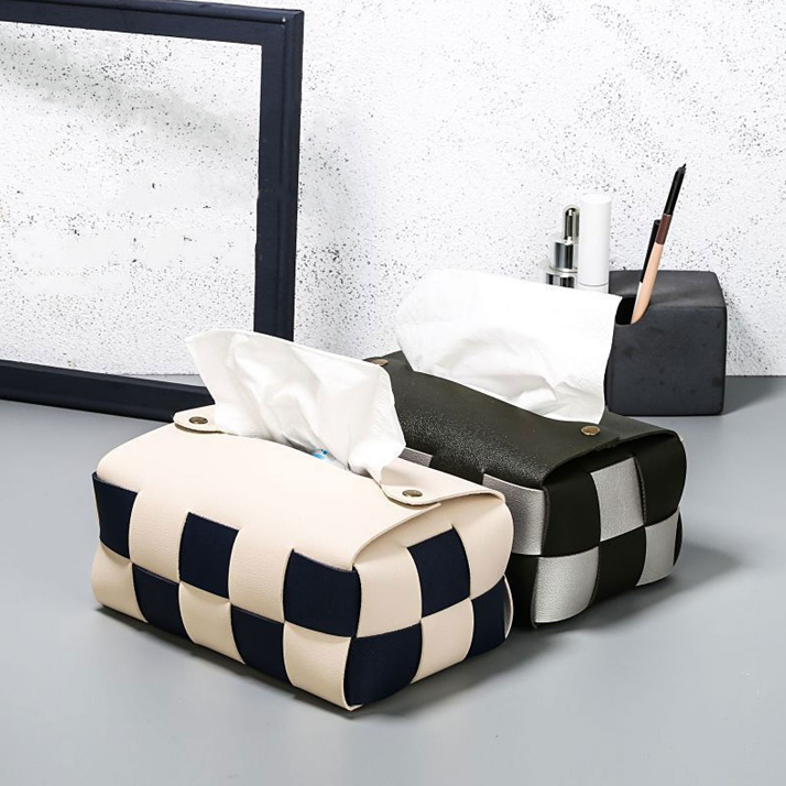 Modern Minimalist Tissue Paper Bag Leather Tissue Box Holder Cover ...