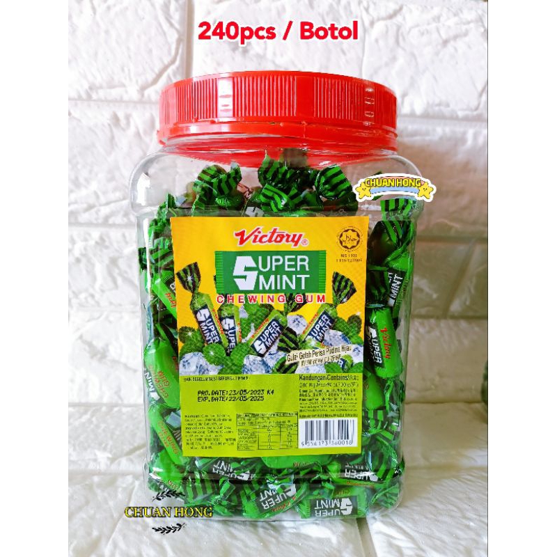 Victory Super Mint Chewing Gum 240pcs / Botol | Shopee Malaysia