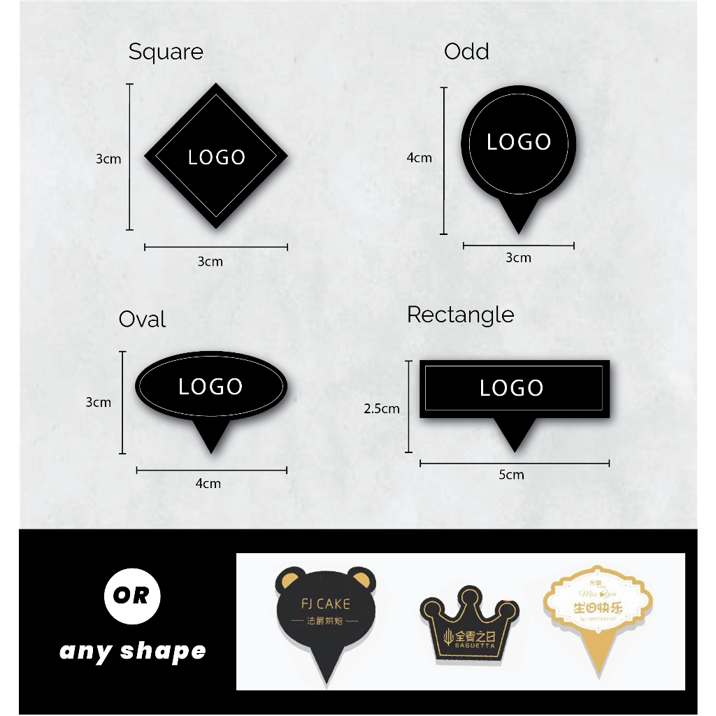 (50pcs) Custom Cake Topper Card / Dessert Card / KAD KEK / KEK TOPPER ...