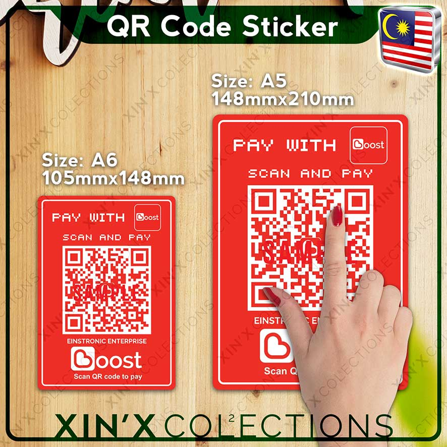 E WALLET QR CODE DUITNOW TOUCH N GO BOOST MAE FAVE GRAB PAY STICKER ...