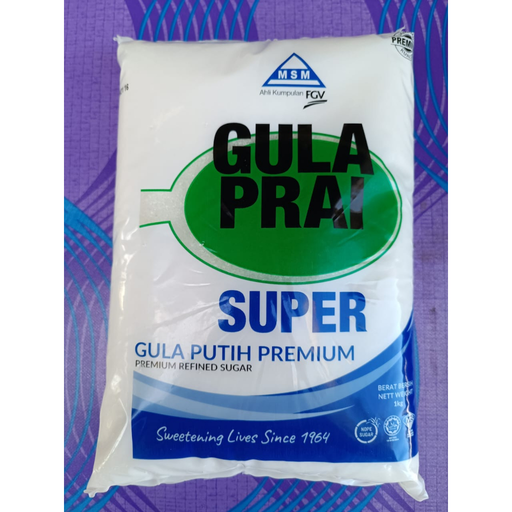 Gula Putih Prai Super Premium (Premium Refined Sugar) 1 kg | Shopee ...