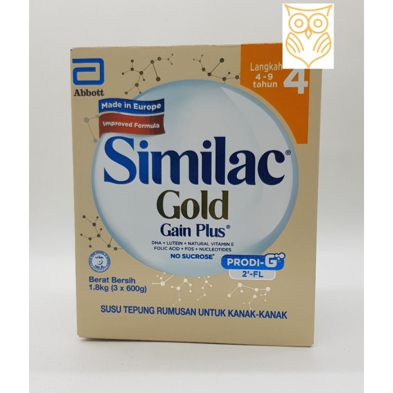 Abbott Similac Gain Kid Gold Step 4 (4-9 years) 600g/ 1.2kg/1.8kg | Shopee Malaysia