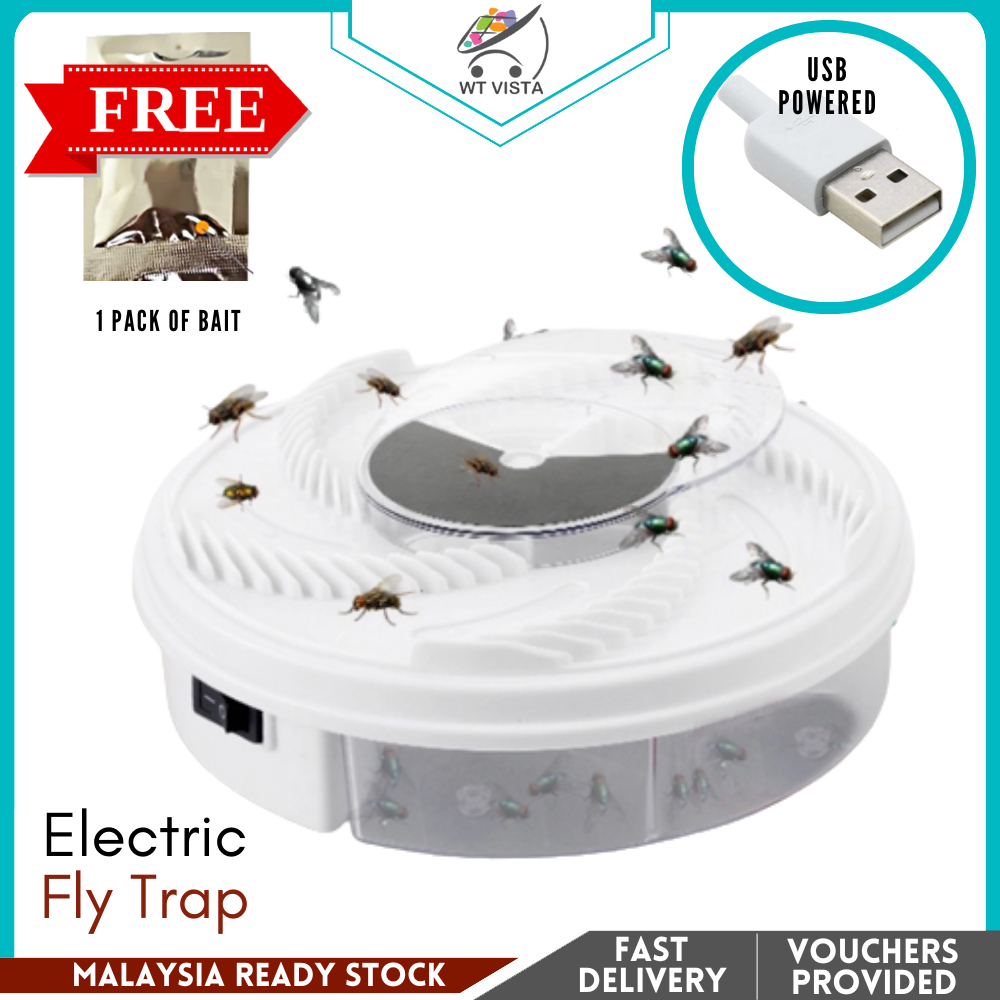 Automatic Electric Fly Trap Flycatcher Pest Control Catcher USB Mesin ...