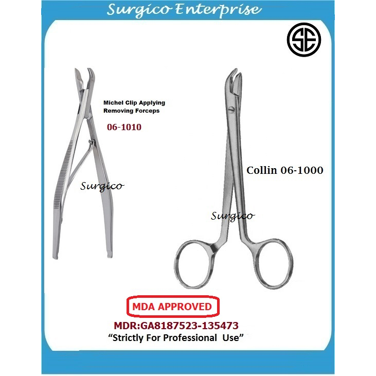 Michel Clip & Collin Applying & Removing Forceps Surgical Medical use ...