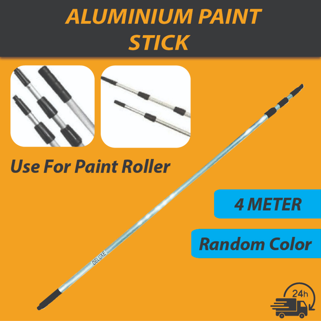 4M (12feet) Paint Stick Aluminium Adjustable Retractable Extension Pole ...