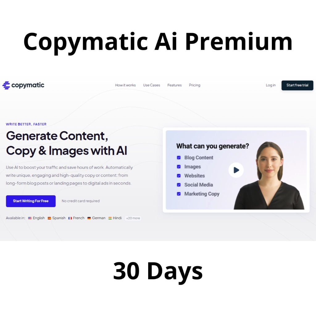 Copymatic ai | AI Copywriter & Chatbot | 30 Days Premium | 100% ...