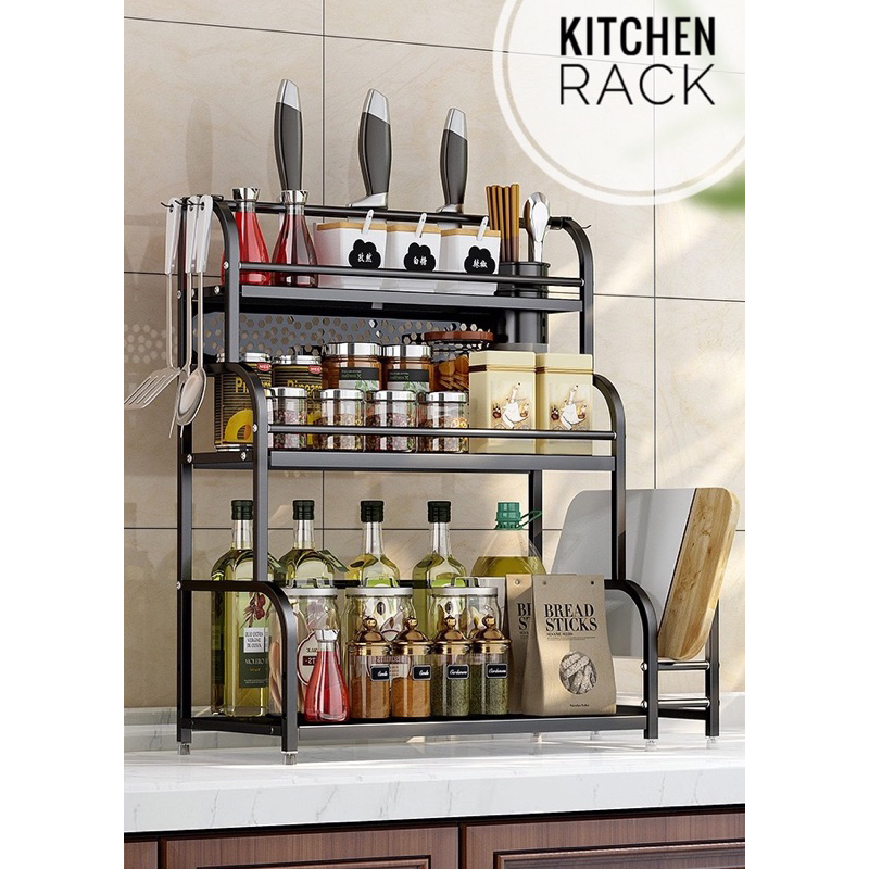 Kitchen Rack Kitchen Organizer Rak Rempah Spice Rack Coating Steel ...