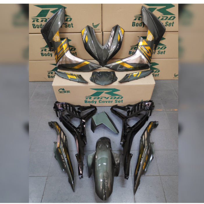 [READY STOCK] Coverset Bodyset Yamaha Y16 Y16ZR CHROME STICKER BLACK ...