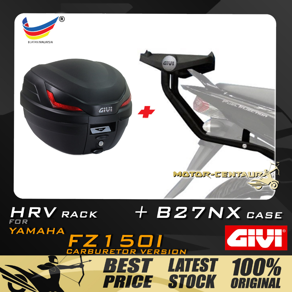 SET KOMBO KOTAK/BOX GIVI B27/B270/B32/B33/B45 TOP CASE +YAMAHA FZ150 FZ150I V1 (MODEL BEFORE ...