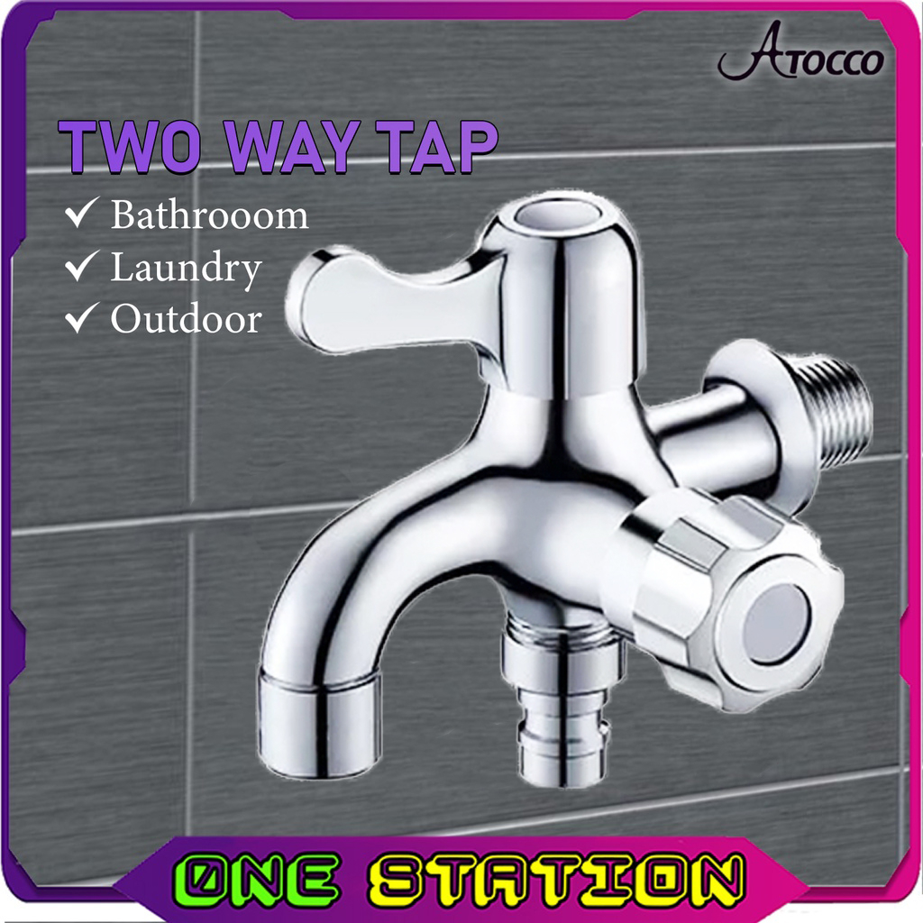 Stainless Steel Double Tap Multifunctional Water Tap Two Way Faucet ...