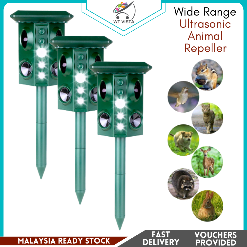 Solar Pest Reject Pest Repeller Wide Range Ultrasonic Animal Repeller ...