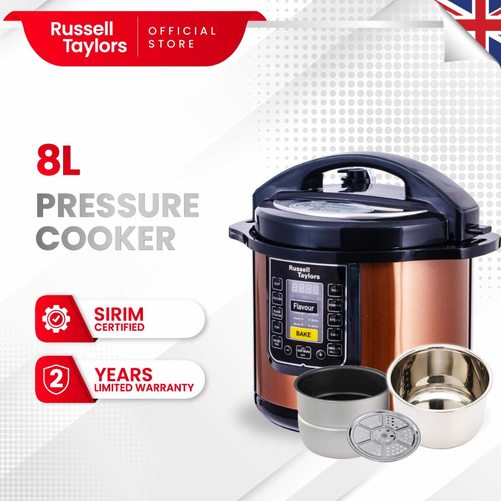 Russell Taylors Dual Pot Pressure Cooker Electric Rice Cooker 2 Inner ...