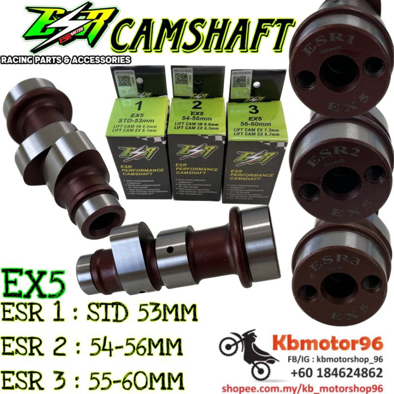 ESR ORIGINAL 💯 CAMSHAFT RACING EX5 WAVE100 WAVE125 LC135 Y15ZR Y16ZR ...