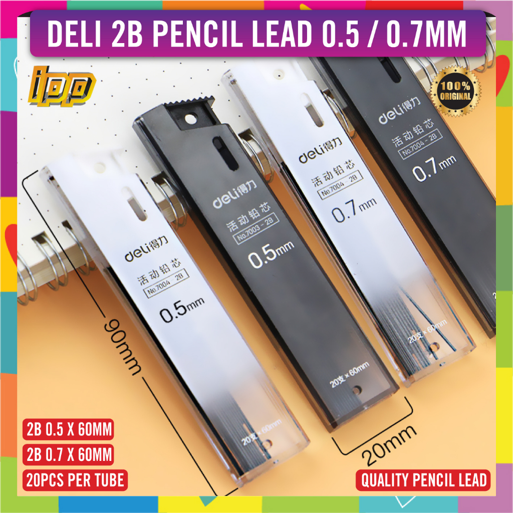 Deli 2B Mechanical Pencil Lead 0.5mm / 0.7mm / 2B Quality Pencil Lead ...