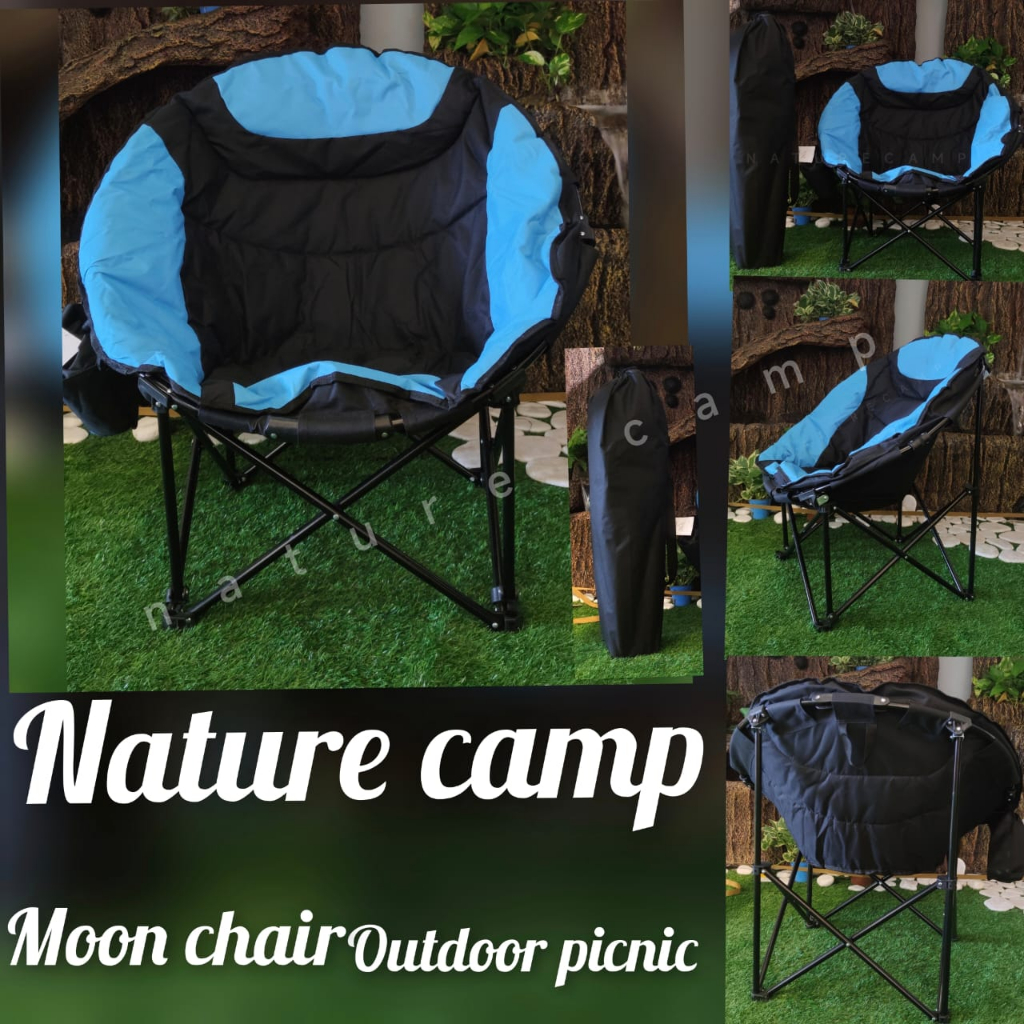 NATURE CAMP STORE Folding camping chair moon Round Saucer chair Outdoor ...