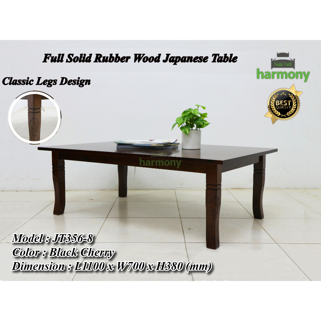 Harmony Kayu Solid Meja Jepun / Full Solid Wood Japanese Table / Meja ...