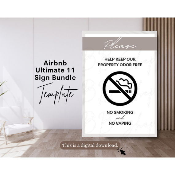 Airbnb Sign Bundle Template, Airbnb Signage, Vacation Rental, Wifi Sign ...