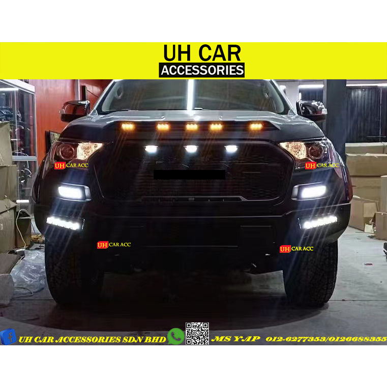 Ford Ranger T7 T8 Raptor V1 Front Bumper Grill Grille Bodykit With LED ...