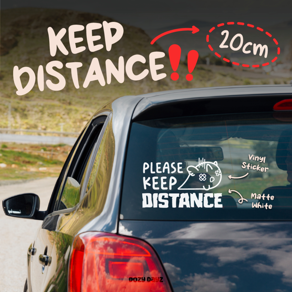 20cm Keep Distance Vinyl Sticker | Ghosties | Waterproof | Car Decal ...
