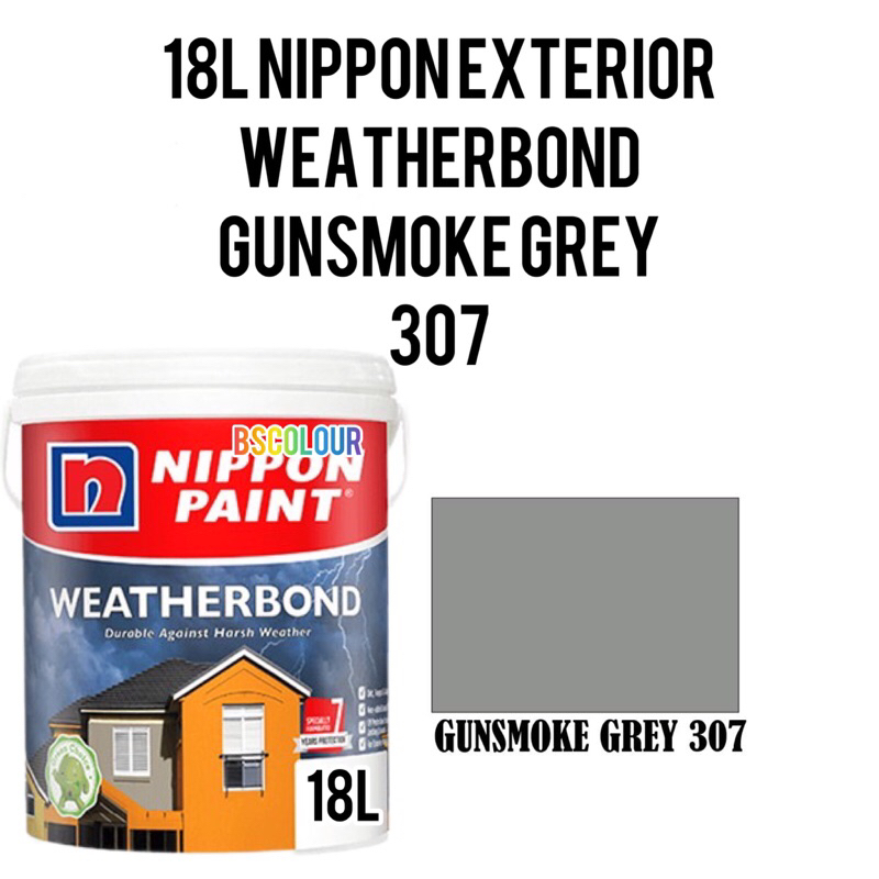 18L Nippon Paint Weatherbond 8years Exterior Gunsmoke Grey/Cat Dinding ...