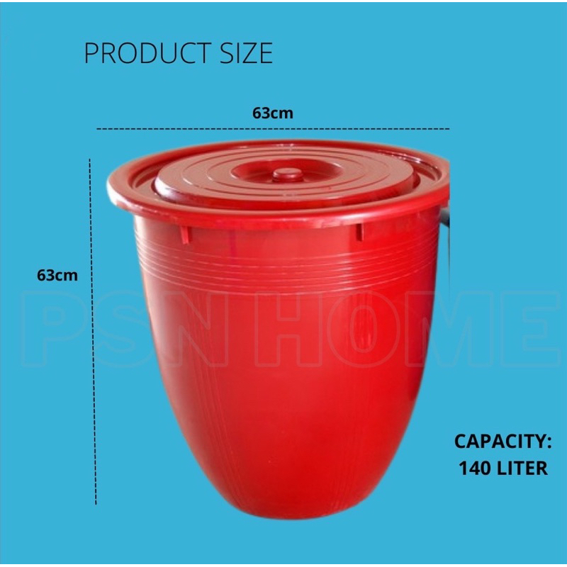 Kolah Air Mandi Tempayan 24-37 Gallon Kolam Air Tebal Water Tub / Tong ...