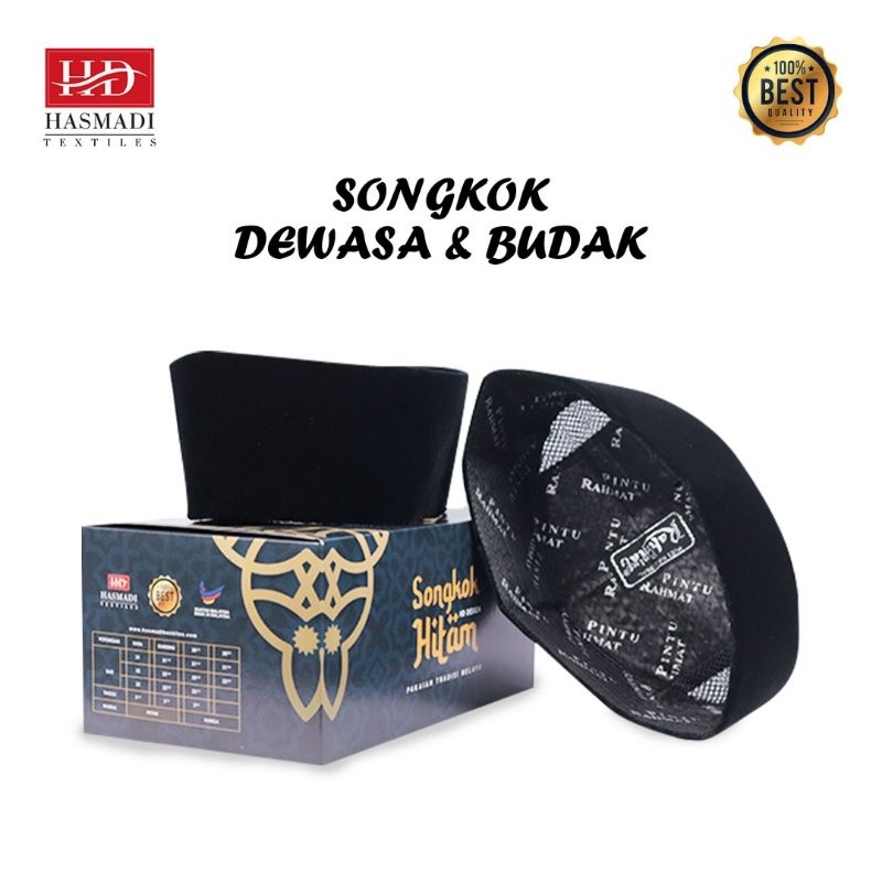 [ READYSTOCK ] HD DESIGN SONGKOK DEWASA & BUDAK/ SONGKOK HITAM/ SONGKOK ...