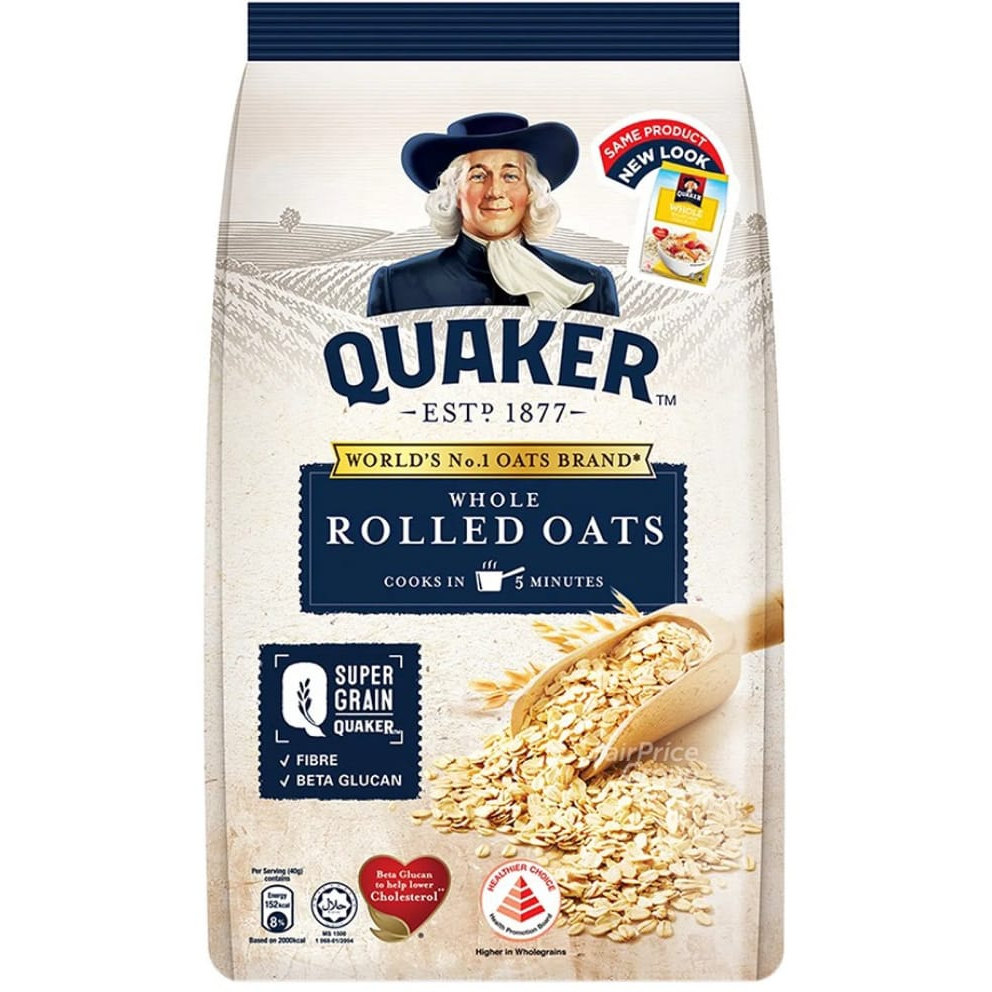 QUAKER WHOLE ROLLED OATS 800G | Shopee Malaysia