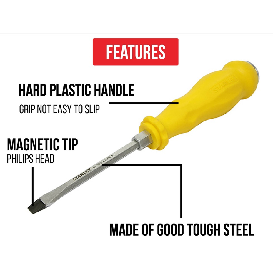 STANLEY HEAVY DUTY TANK THRU SCREWDRIVER PH2 X 150MM ( + ) P/N 61882 ...