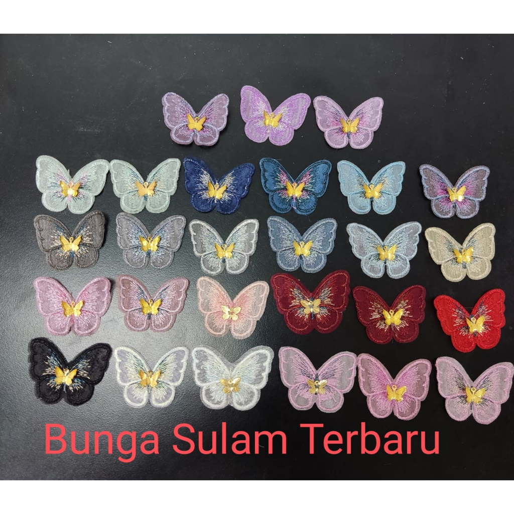 *Hot Selling*Design Terbaru Premium Quality Bunga Sulam 4D 1pcs ...