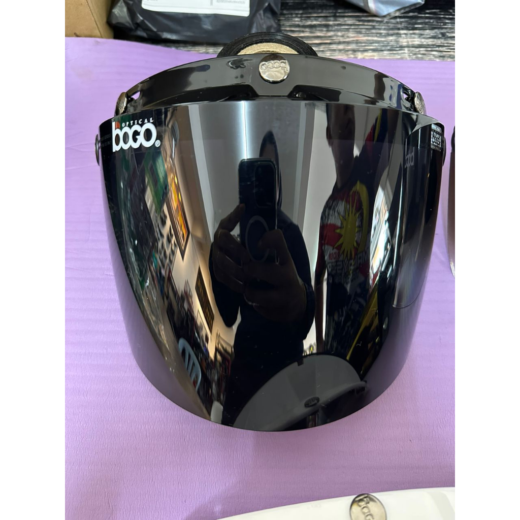 BOGO VISOR BIKKO VISOR 3 BUTTON MS88 MHR STENG VISOR HELMET SIANG MALAM ...
