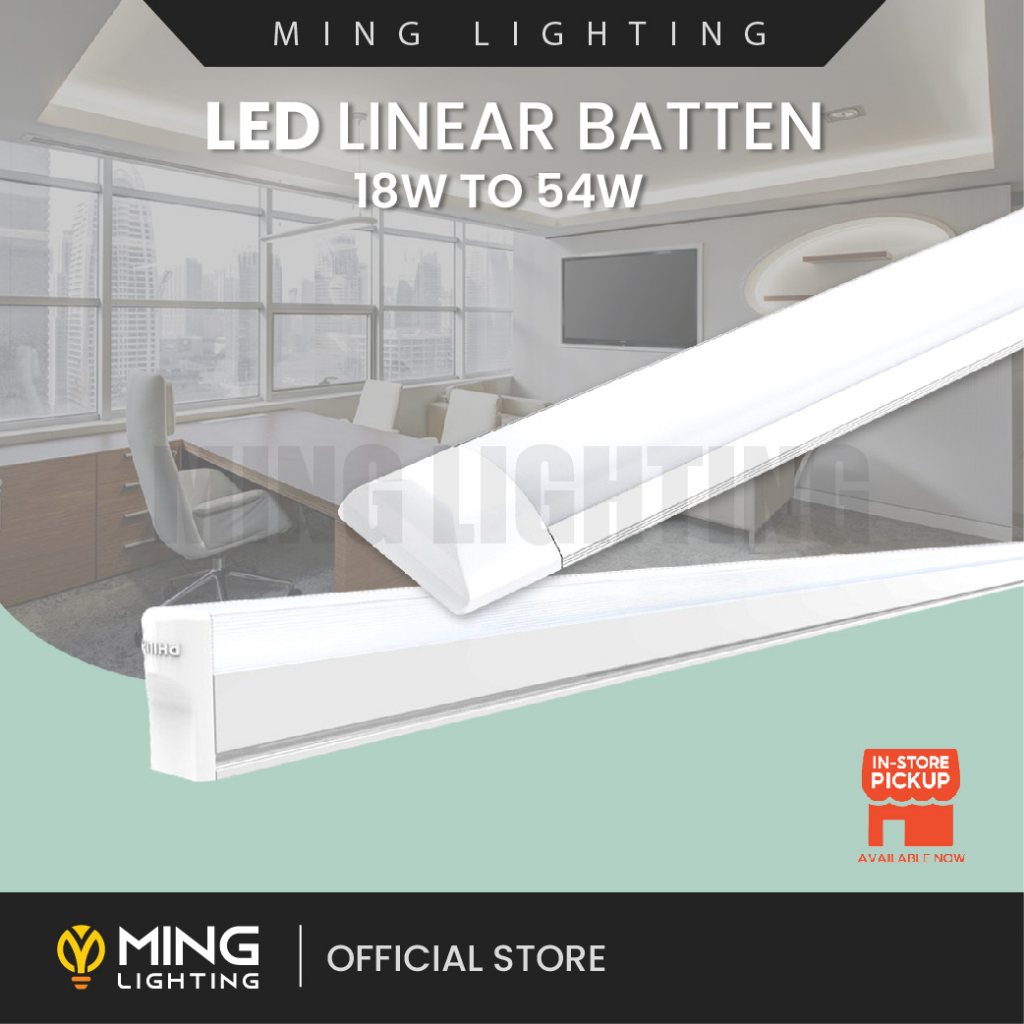 [Sirim] Philips Linear 18W LED Batten Light 4ft 2ft Strip Lights Tube ...