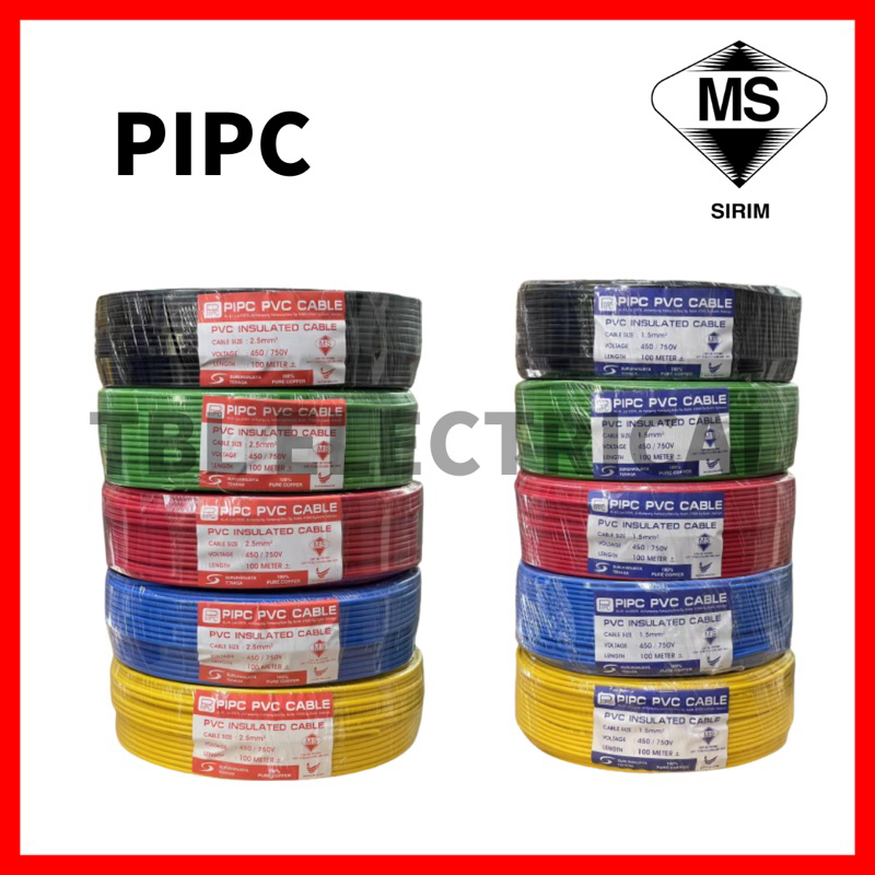 🔥SIRIM APPROVED🔥PIPC 1.5mm 2.5mm 100% Pure Copper Pipc PVC INSULATED Cable 1.5mm / 2.5mm Wire ...