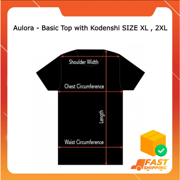 Aulora Basic Classic Top with Kodenshi (Size XL,2XL) | Shopee Malaysia