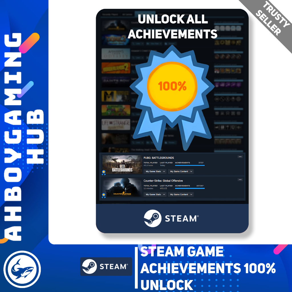 🔥Steam Game Achievements Unlock 100% Safe[CHEAPEST]24 Hour Fast ...