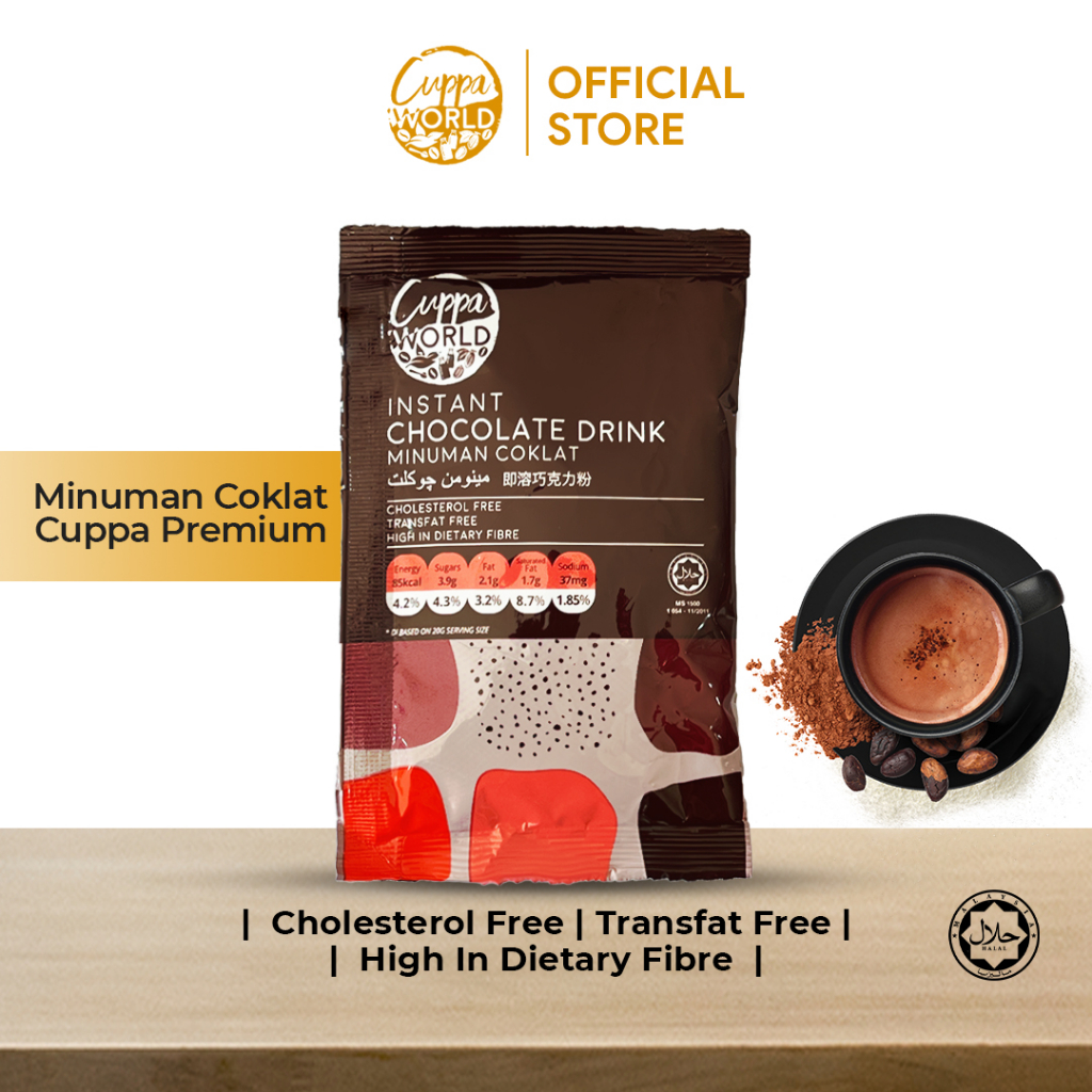 Cuppa Instant Premium Chocolate Powder (50 sachets x 20g) New ...