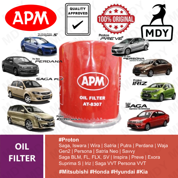 APM Oil Filter Proton Gen2 Persona Waja BLM FL FLX Satria Neo Inspira ...