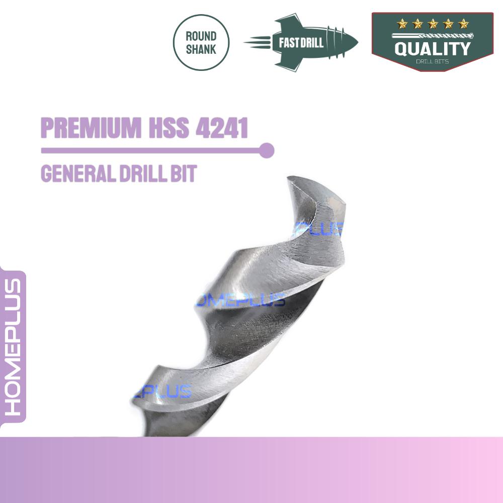 1.6mm - 7.6mm HSS 4241 Round Shank Steel Metal Plastic Wood Drill Bit Mata Tebuk Besi Plastik ...