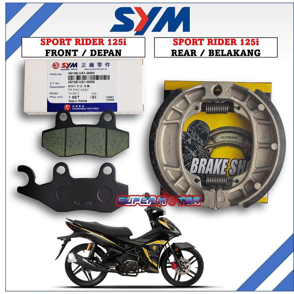 [SAME DAY DELIVERY] SYM 185 VF3i / VF3I BREK PAD DEPAN / BELAKANG SYM ...