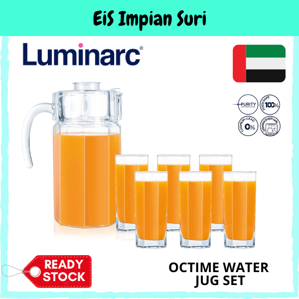 (Ready Stock!!)Luminarc Octime 7pcs Set Jug Gelas Bekas Minuman Glass ...