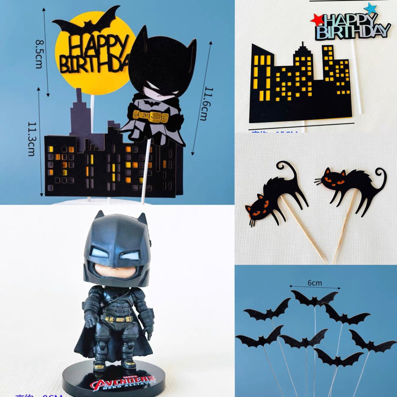 Batman Theme Cake Decoration Topper 蝙蝠侠系列蛋糕烘焙插件 | Shopee Malaysia