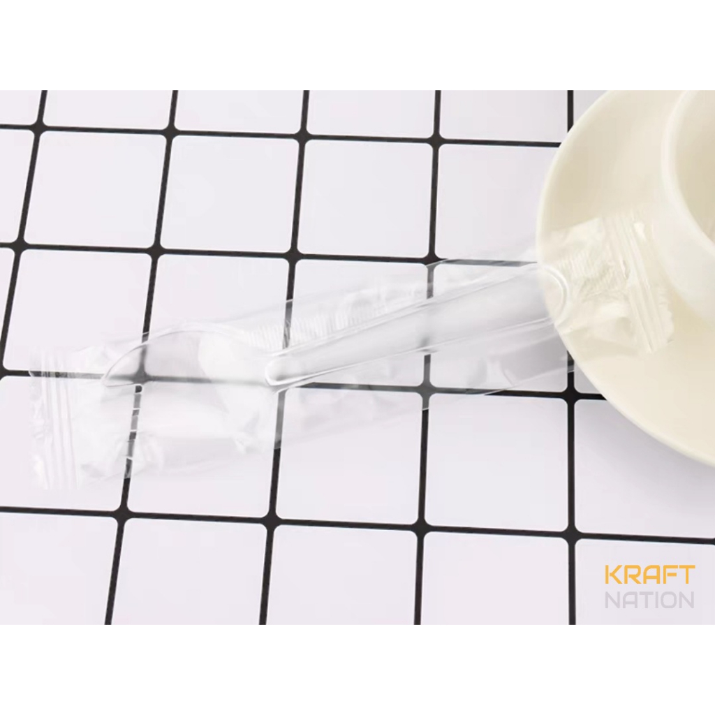 [Premium] 100pcs 11.5cm Individual Packed Thick Plastic Mini Spork with ...