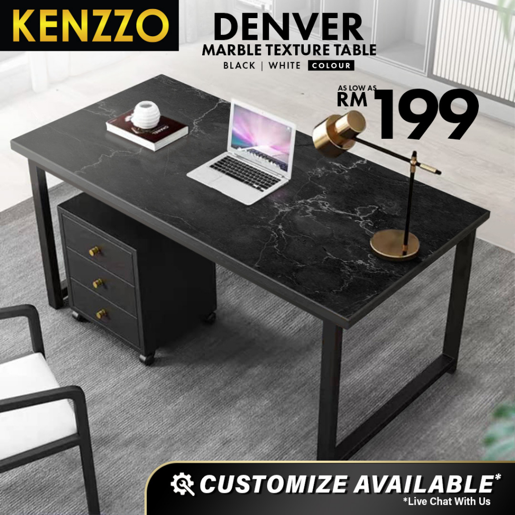 KENZZO :180CM EXTRA LARGE & STRONG MARBLE Texture Study Table/ Office ...